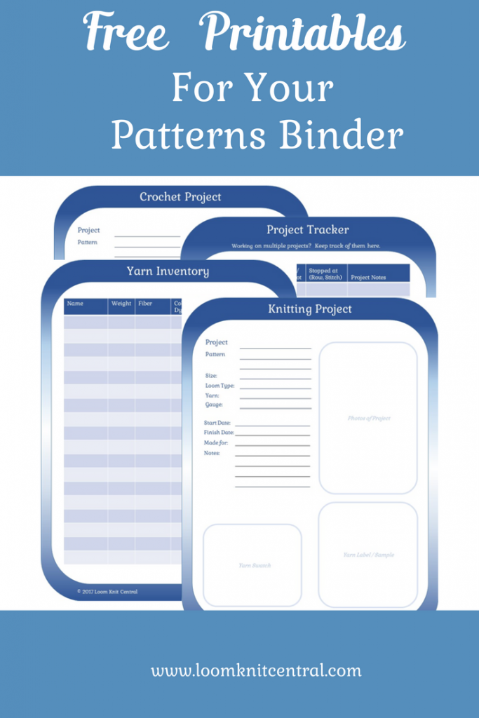 Free Printables for Patterns Binder - Loom Knit Central